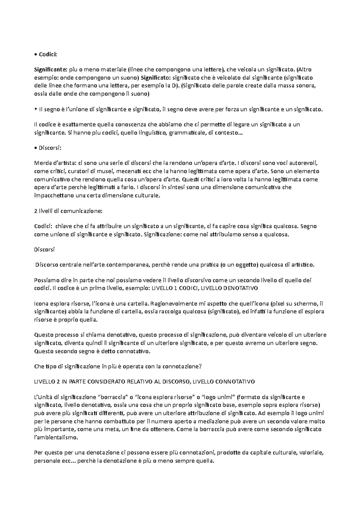 Metodi e tecniche della comunicazione - Codici : Significante : piu o ...