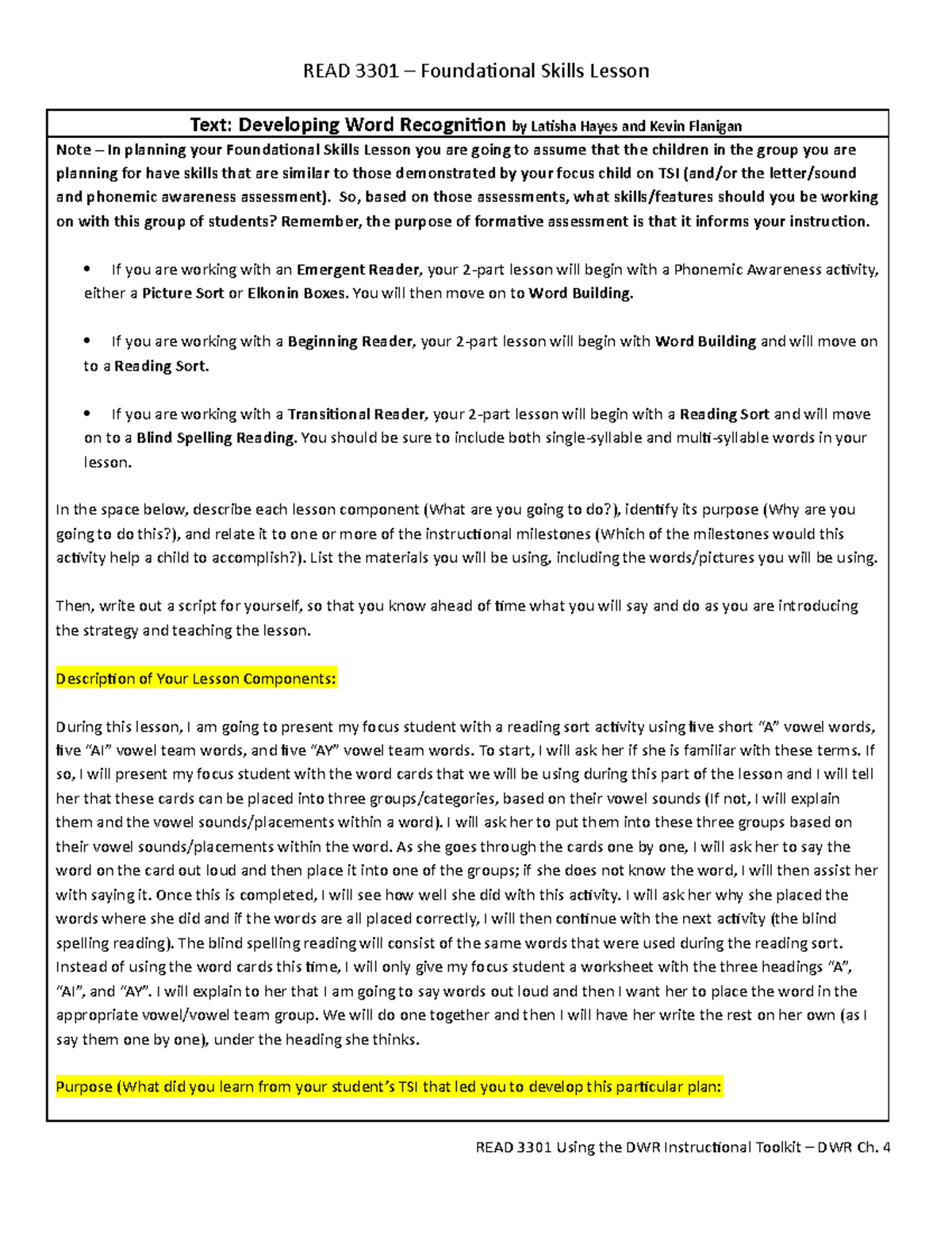 Foundational Skills Lesson 1 - So, based on those assessments, what ...