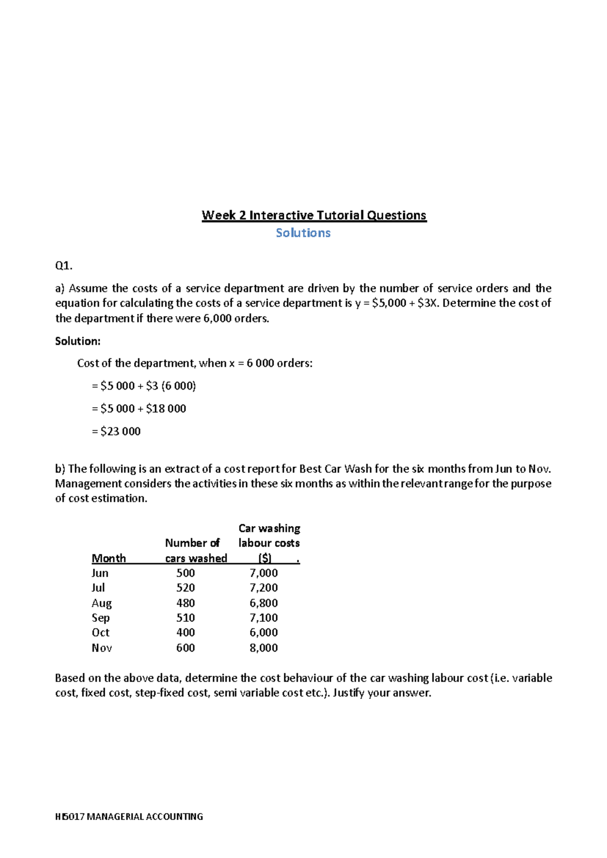 Topic 2 Solutions to Interactive Tutorial Questions - HI5017 MANAGERIAL ...