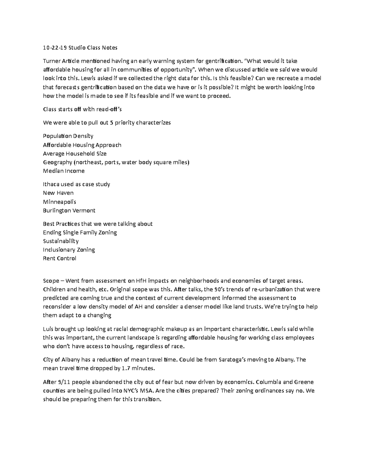 Notes 10 22 19 Team Planning Exercise Using Students With Varied