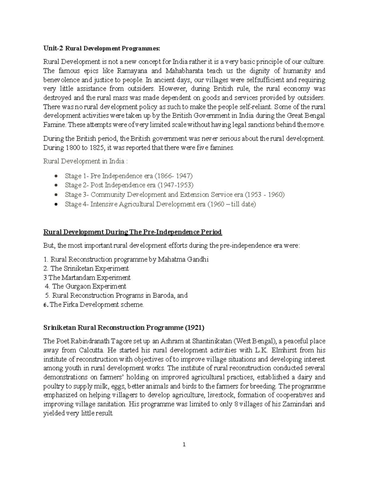 Unit-2 Rural Developement Programs - Unit-2 Rural Development ...