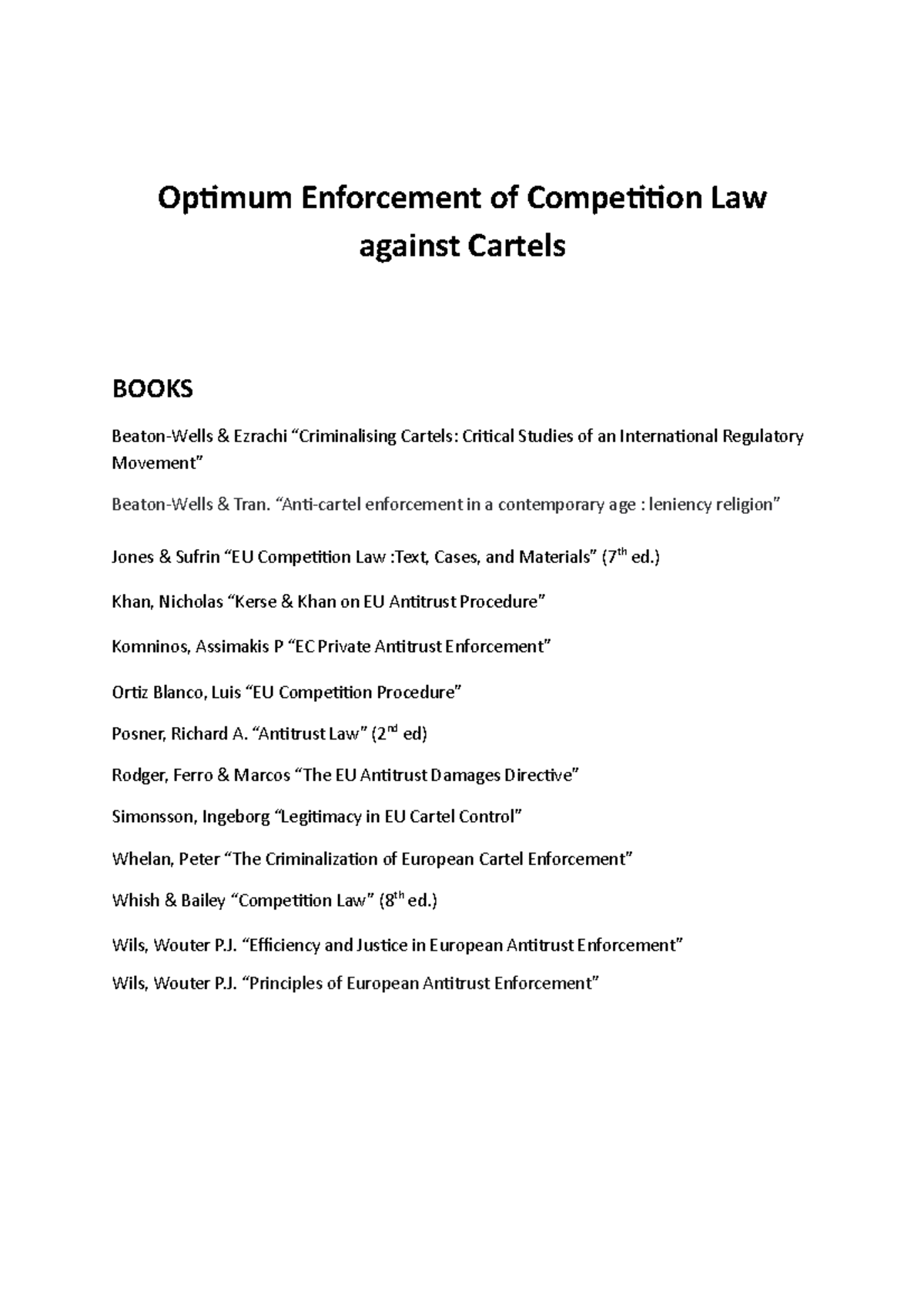 Reading 2204enforcement 2223 - Optimum Enforcement of Competition Law ...