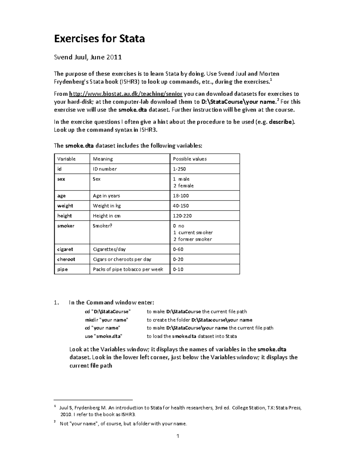 Stataexercises - Set of exercises that can help understand the use of ...