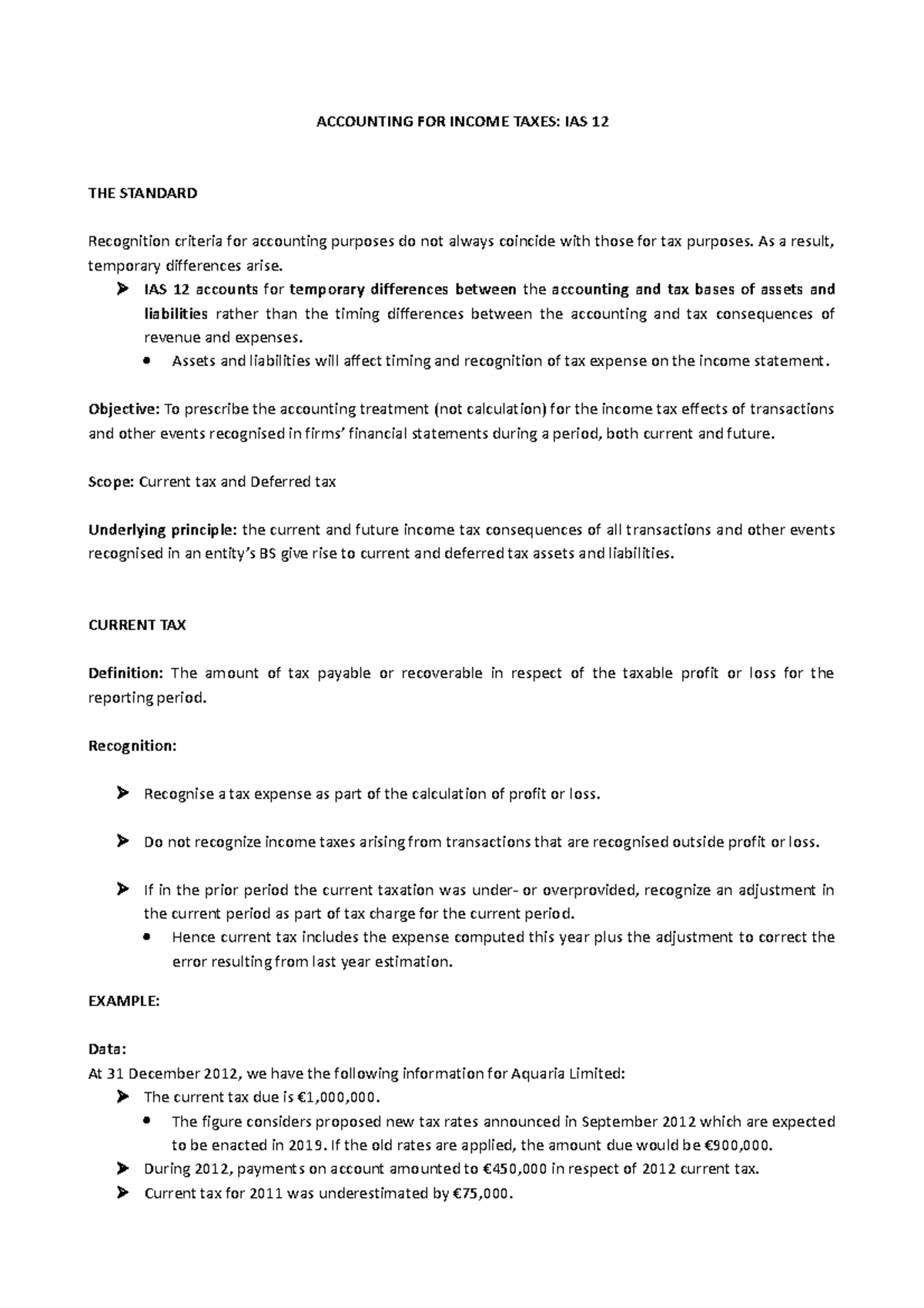 Session 23 - Accounting for Income Taxes - IAS 12 - ACCOUNTING FOR ...