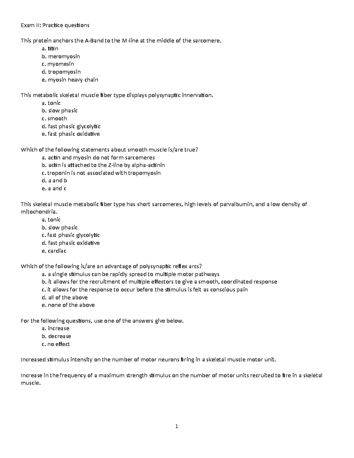 Exam 2 March Spring 2020, questions and answers - Exam II: Pracice ...