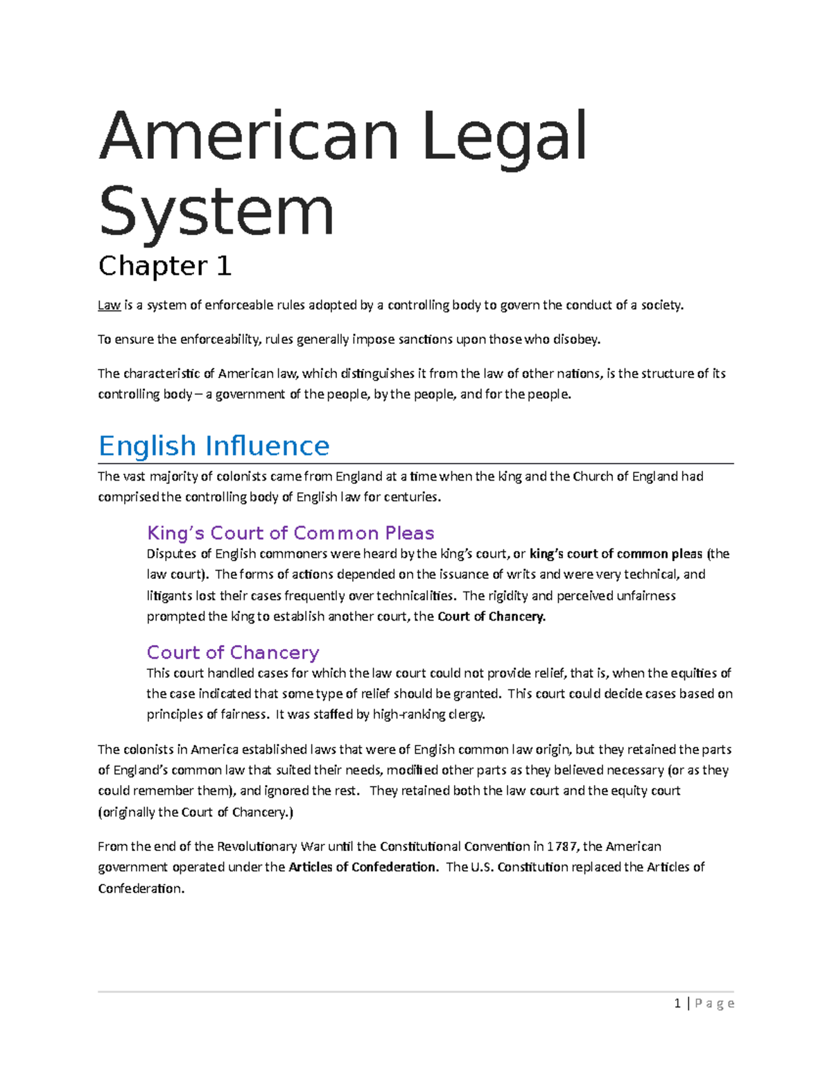 American Legal System/ Judicial System notes - PLEG 3010 - MTSU - Studocu