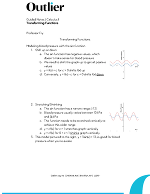 1.2 notes - Guided Notes | Calculus I Modeling with Functions Professor ...