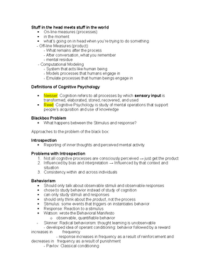 Pluralism of methods - Cognitive Psychology - Pluralism of methods ...