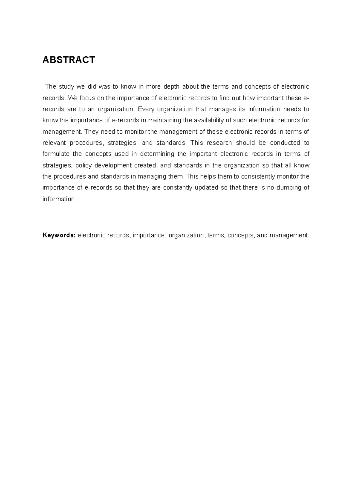 CASE Study IMD 212 - GUIDELINES - ABSTRACT The study we did was to know ...