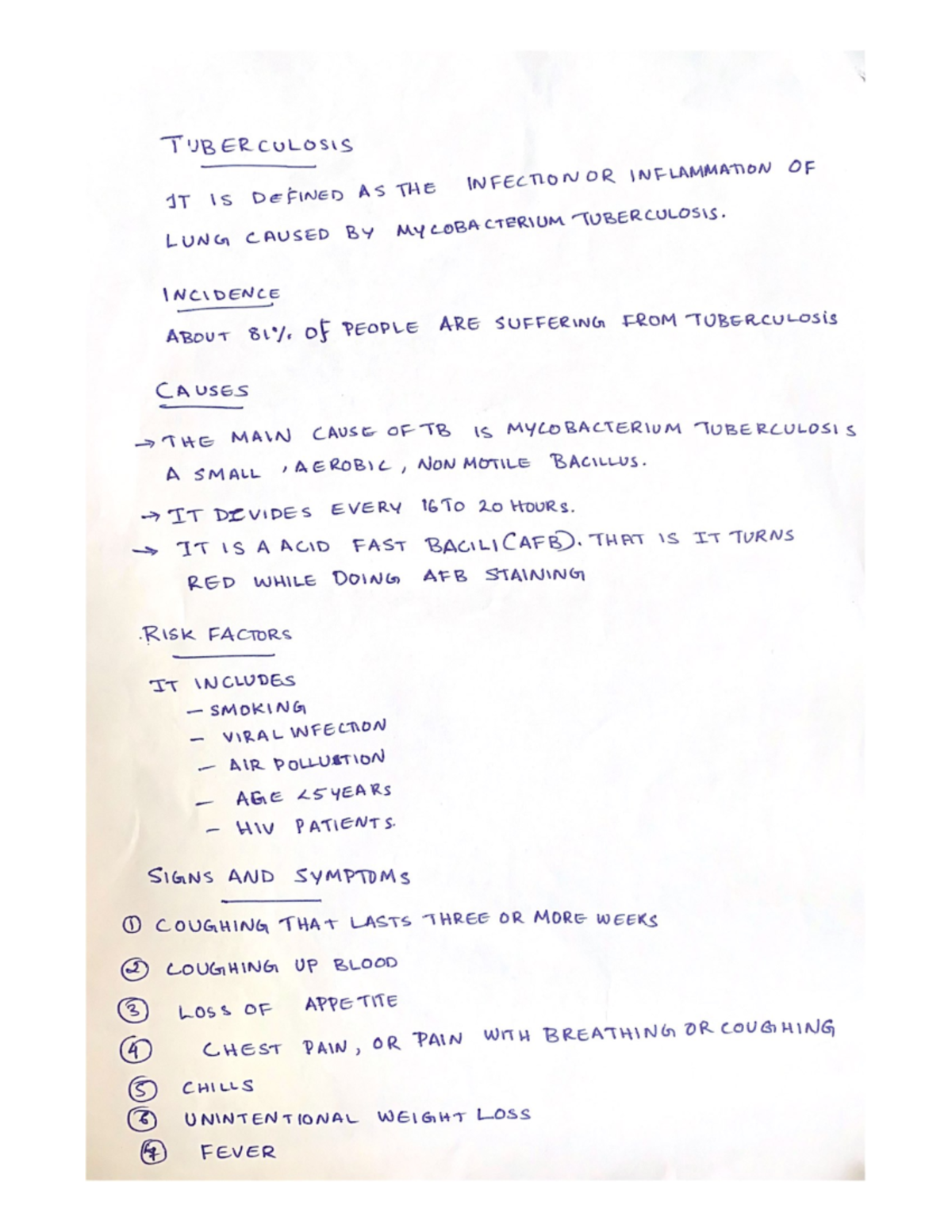 Tuberculosis Study Notes FOR Nursing Students - First Aid And Nursing ...