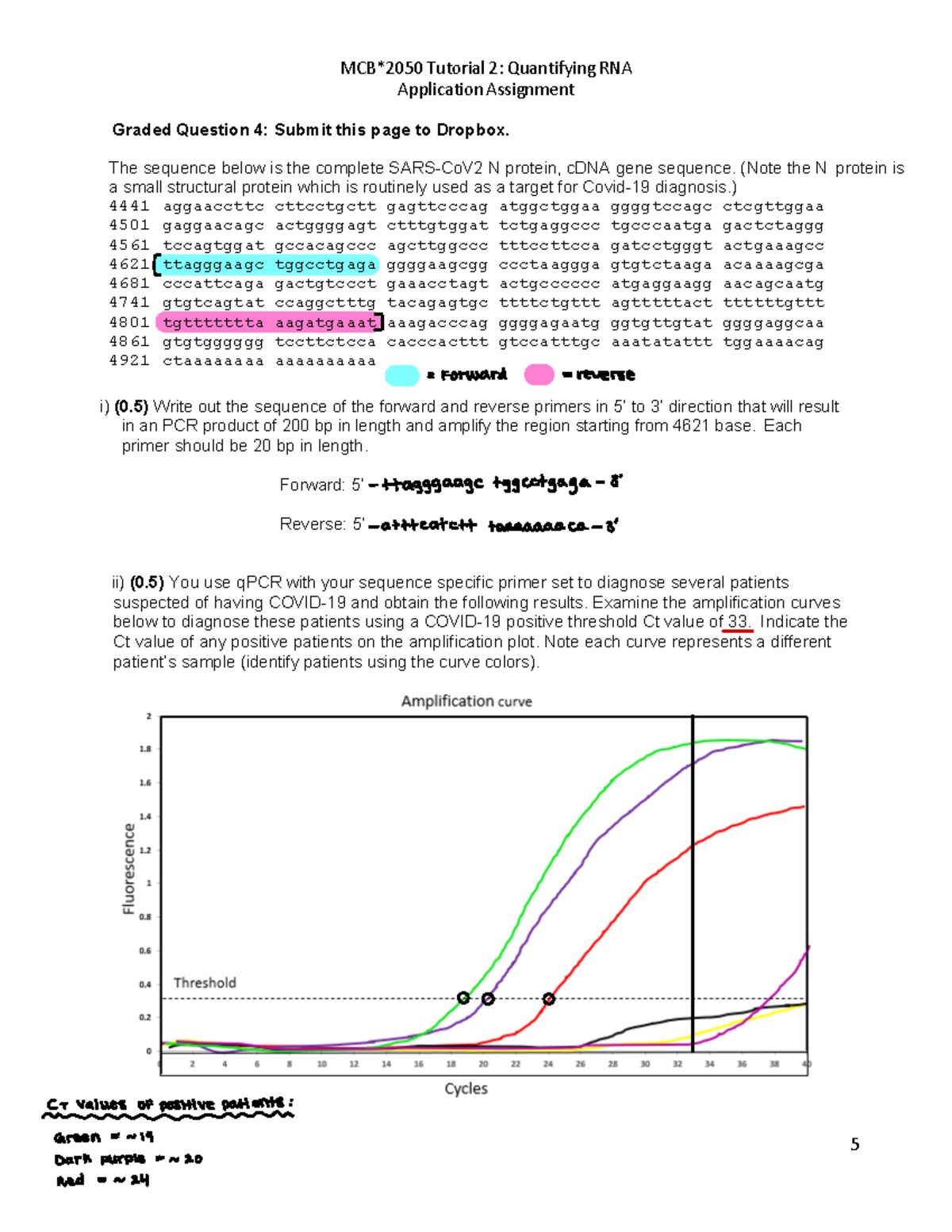 Seminar 2 - 5 MCB*2050 Tutorial 2: Quantifying RNA Application Assignment Graded Question 4 ...