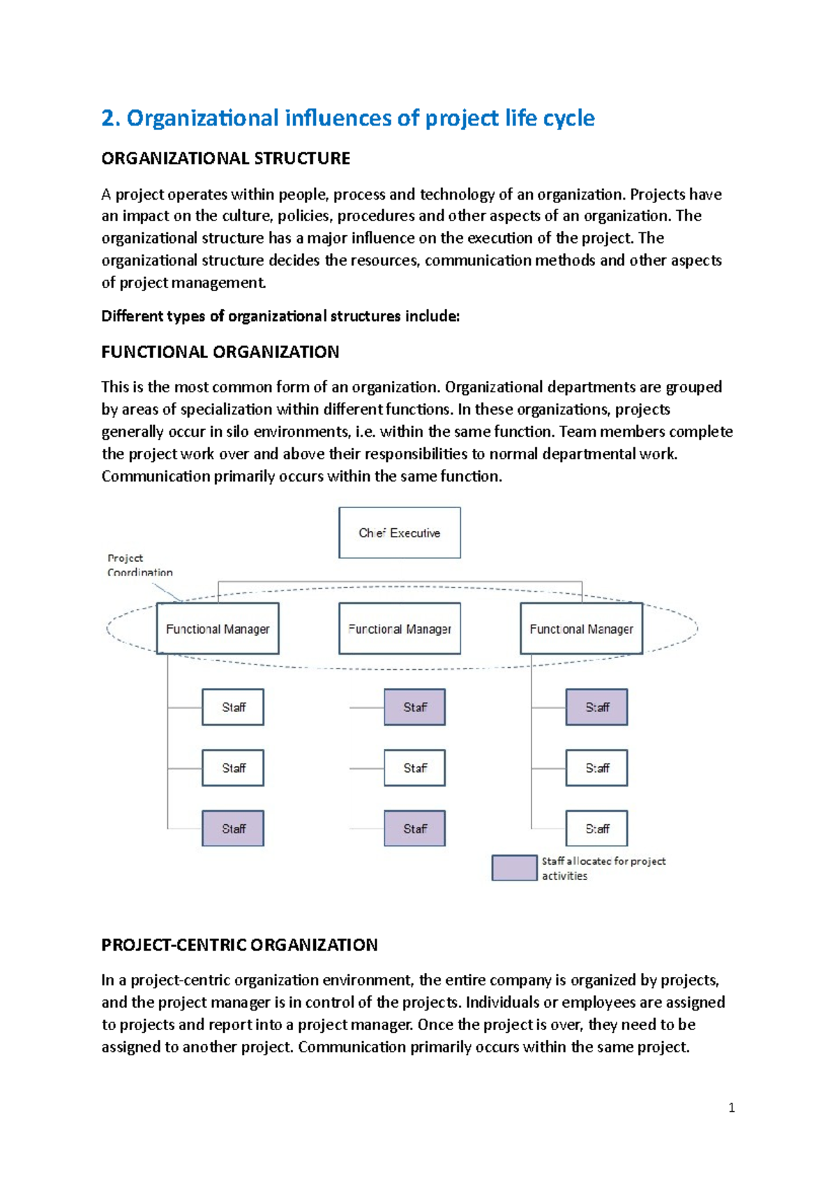2. Organizational influences and project life cycle - 2. Organizational ...