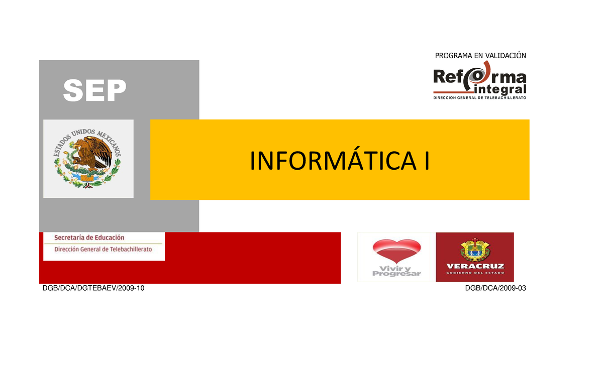 Informatica-I - informatica 1 - SEP Ref o rma integral D IR E C C IO N ...