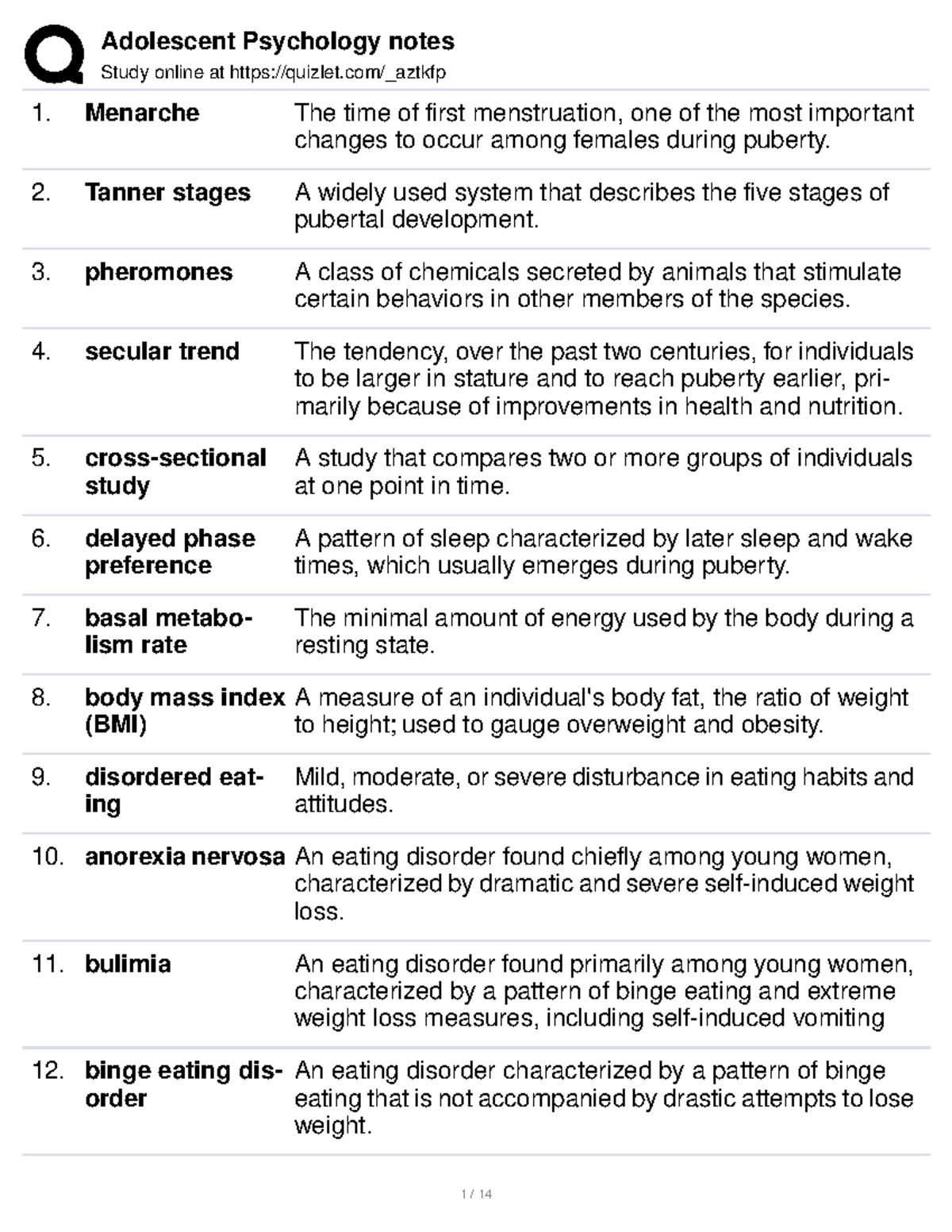 Adolescent Psychology Study Notes - Studocu