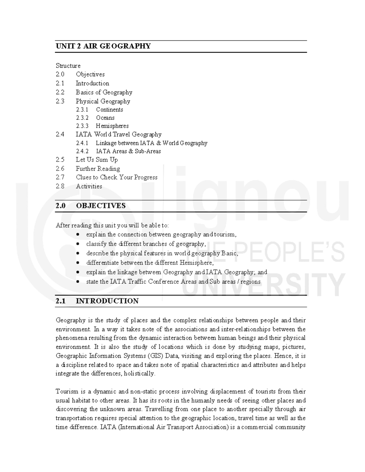 Unit 2 Air Geography (F) - UNIT 2 AIR GEOGRAPHY Structure 2 Objectives 2 Introduction 2 Basics ...