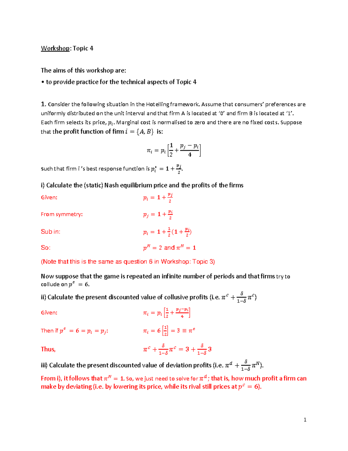 Topic 4 Workshop answers - Workshop: Topic 4 The aims of this workshop ...