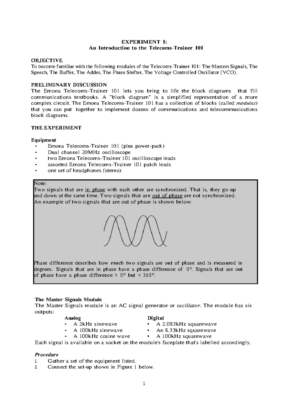 308 exp1 - Lecture Notes - EXPERIMENT 1: An Introduction to the ...