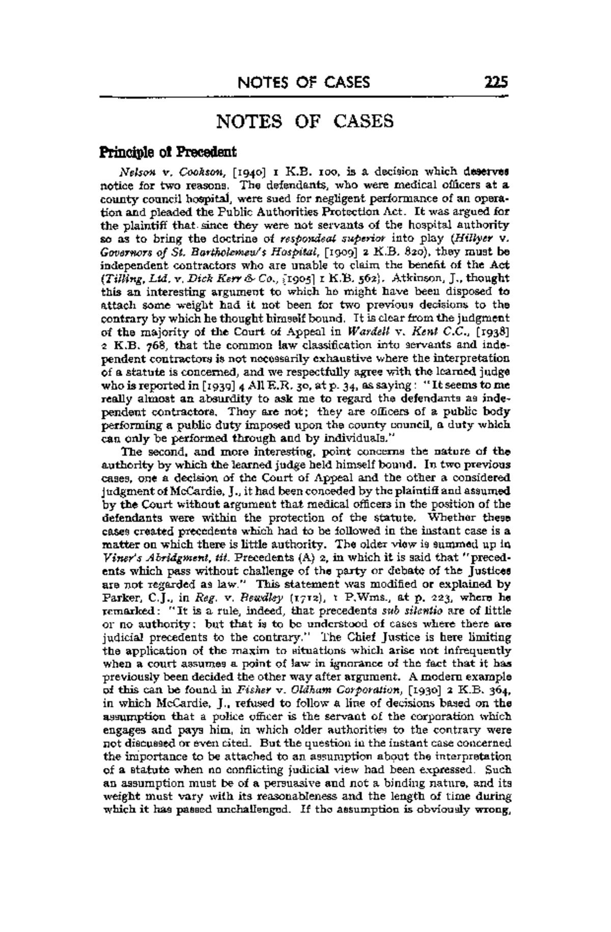 Modern Law Review - January 1940 - Notes OF Cases - NOTES OF CASES 225 ...