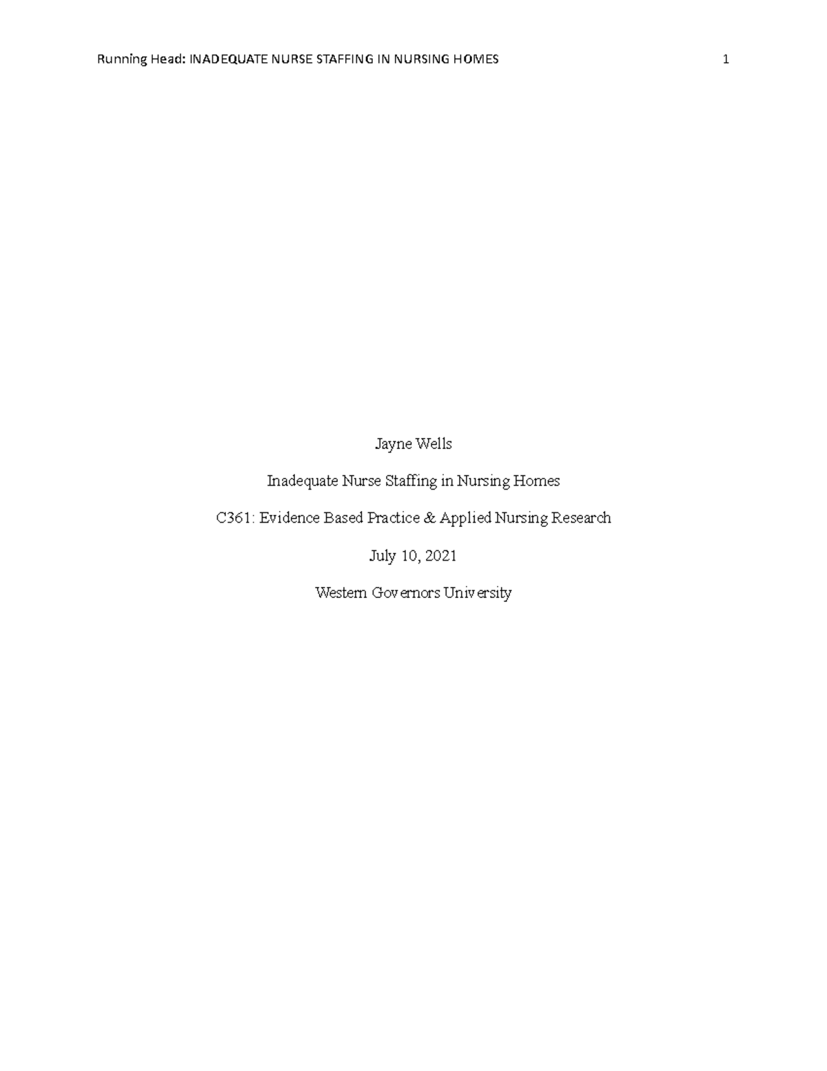 Wells C361 MLM1 Task 1 - Passed attempt, final revision for task 1 ...