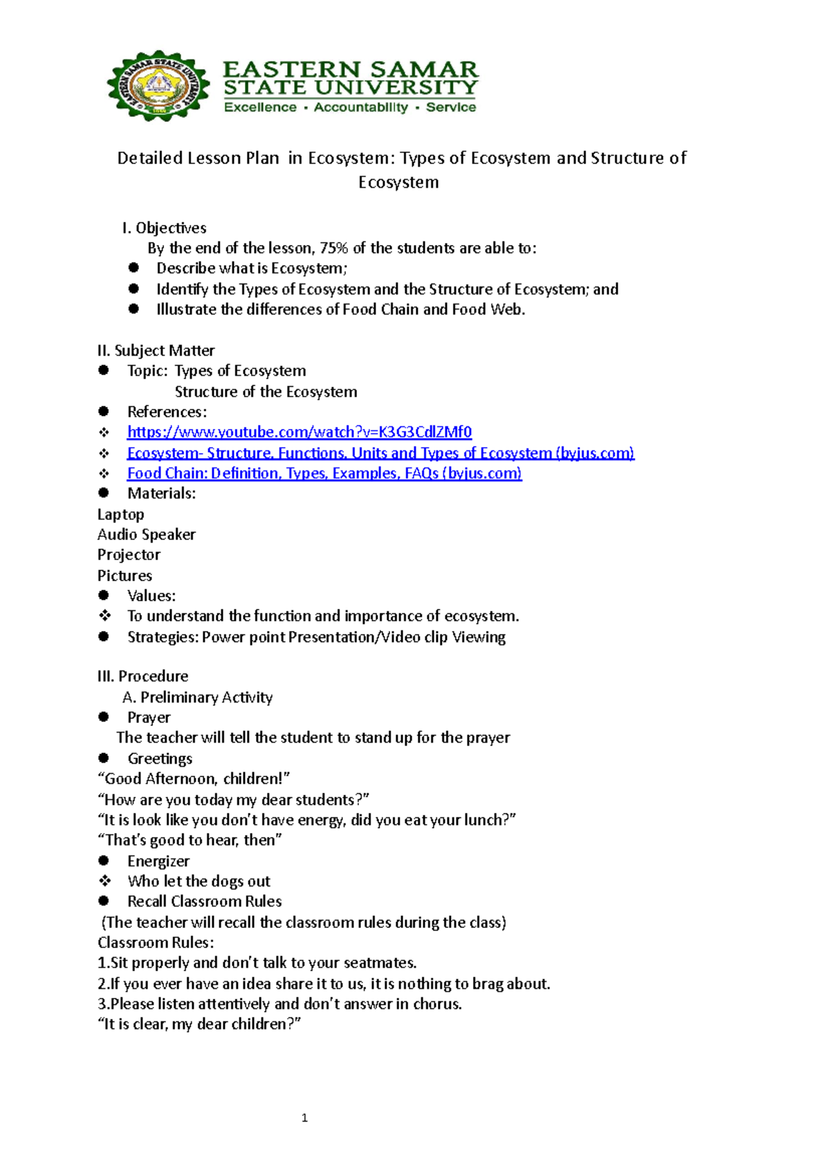 Detailed Lesson Plan in Teaching Science of 1 - Detailed Lesson Plan in ...