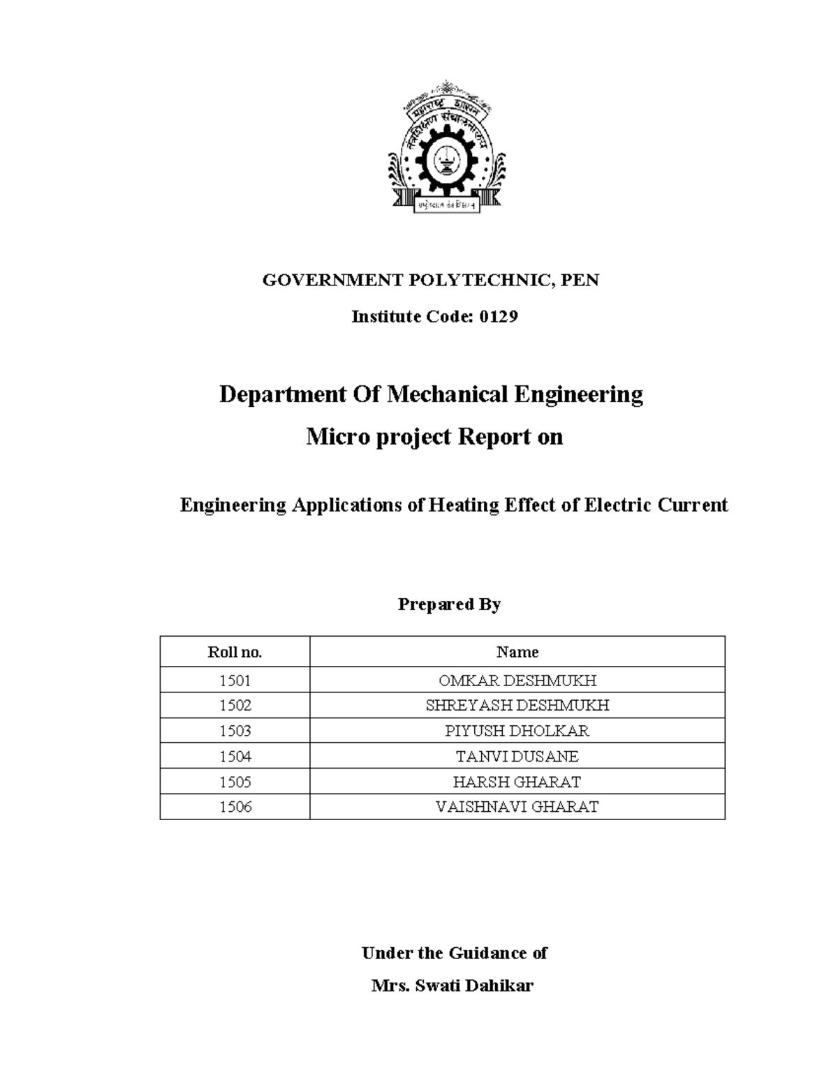 Physics micro-project MEI-1 (2022-2023) ,,,-1 - GOVERNMENT POLYTECHNIC ...