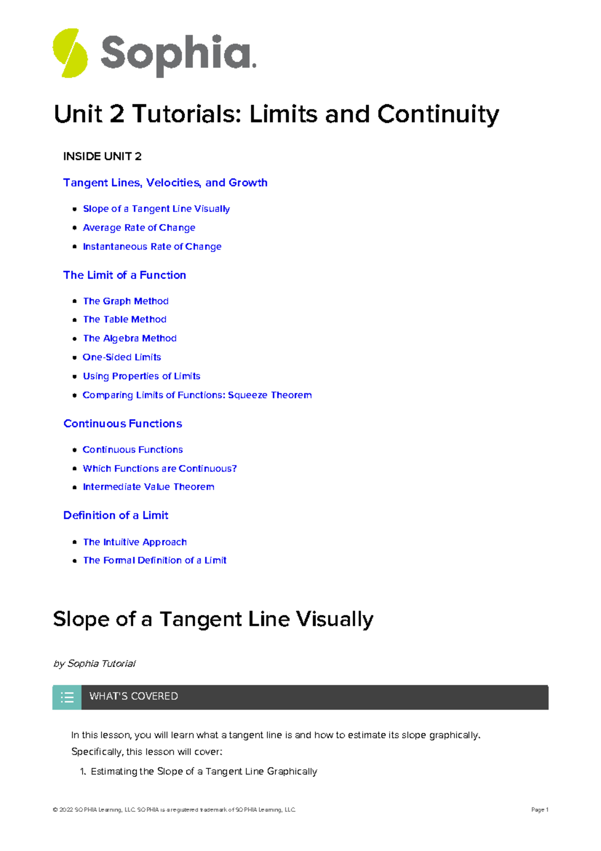 Unit 2 tutorials limits and continuity - Unit 2 Tutorials: Limits and ...