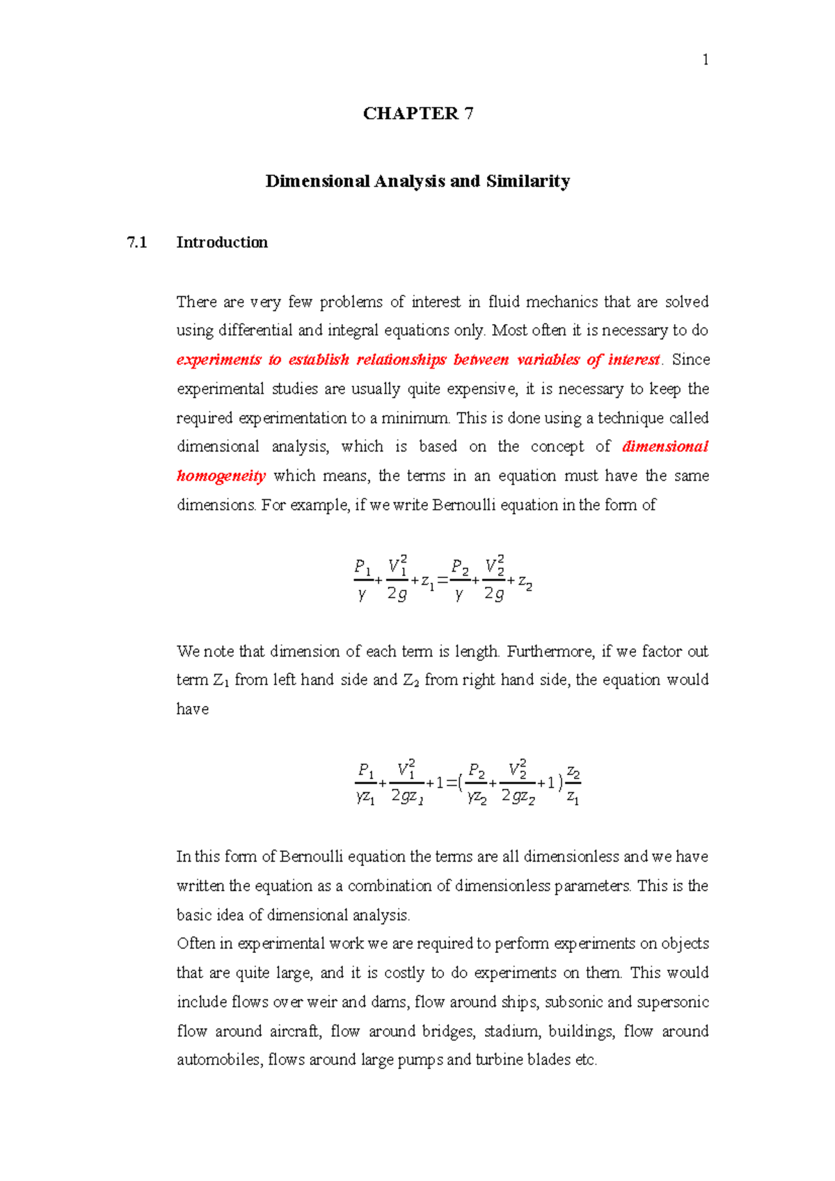 Chapter 7 Dimensional Analysis final - CHAPTER 7 Dimensional Analysis ...