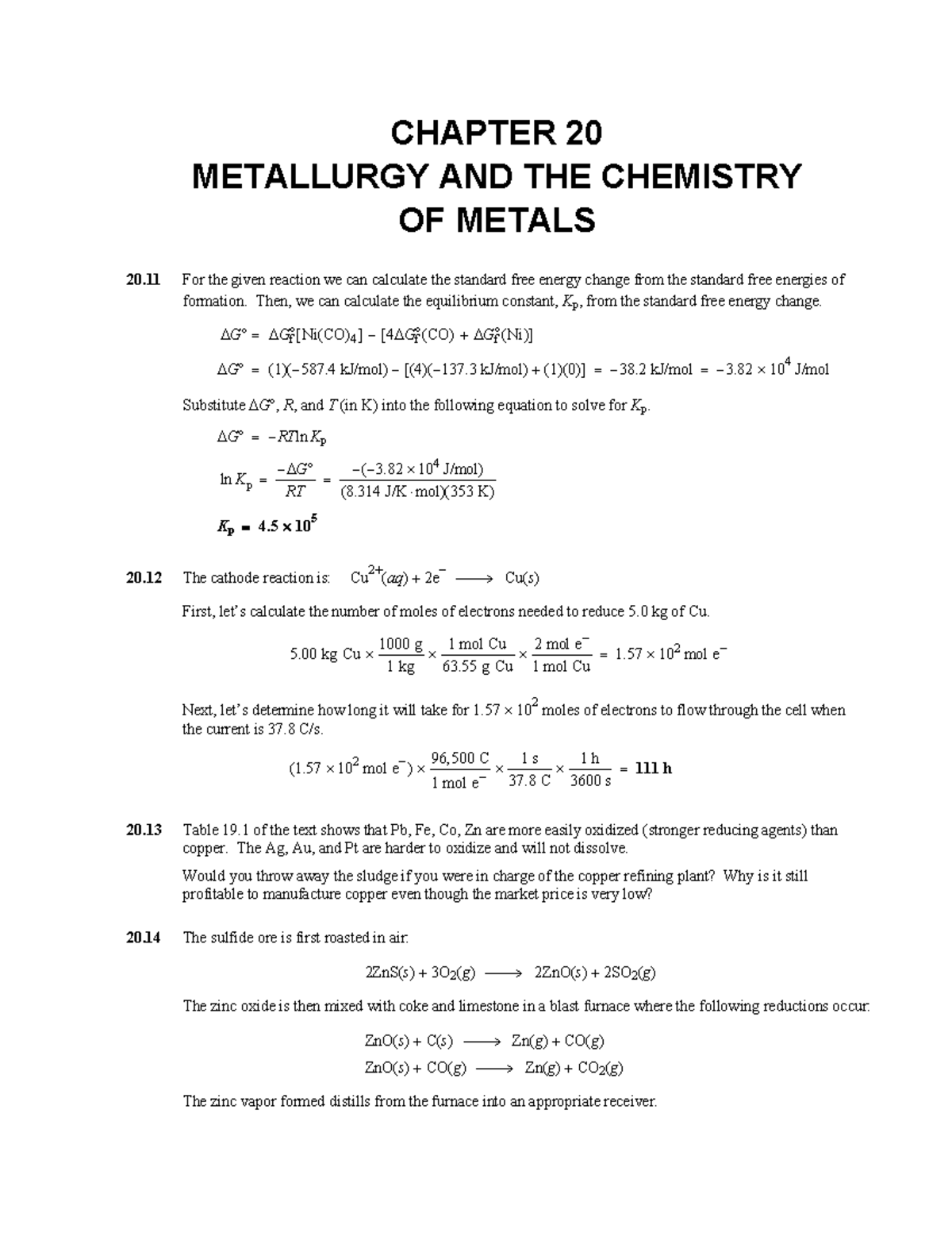20 - chang's chemistry 11th - CHAPTER 20 METALLURGY AND THE CHEMISTRY ...