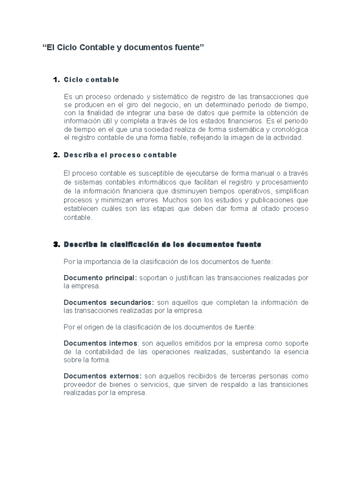 El Ciclo Contable y documentos fuente - “El Ciclo Contable y documentos ...