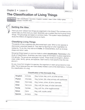 Classification packet key - Social Physiology - Studocu