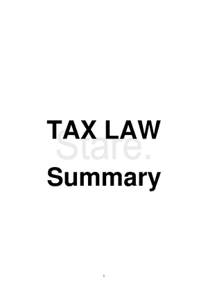 Tax Law Updated-1 - Own notes - TAX LAW Summary ACRONYMS Y.O Year of ...