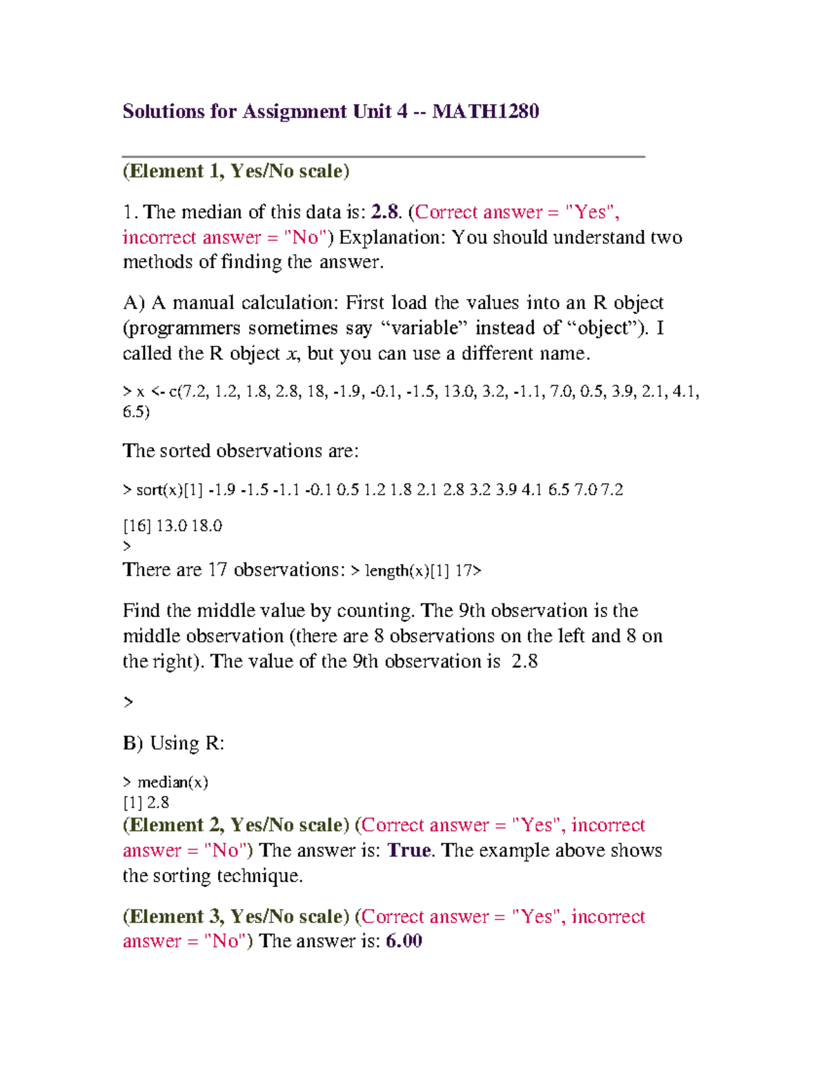 MATH1280Unit04Assgn Sol-converted WEEK4 - Solutions for Assignment Unit ...