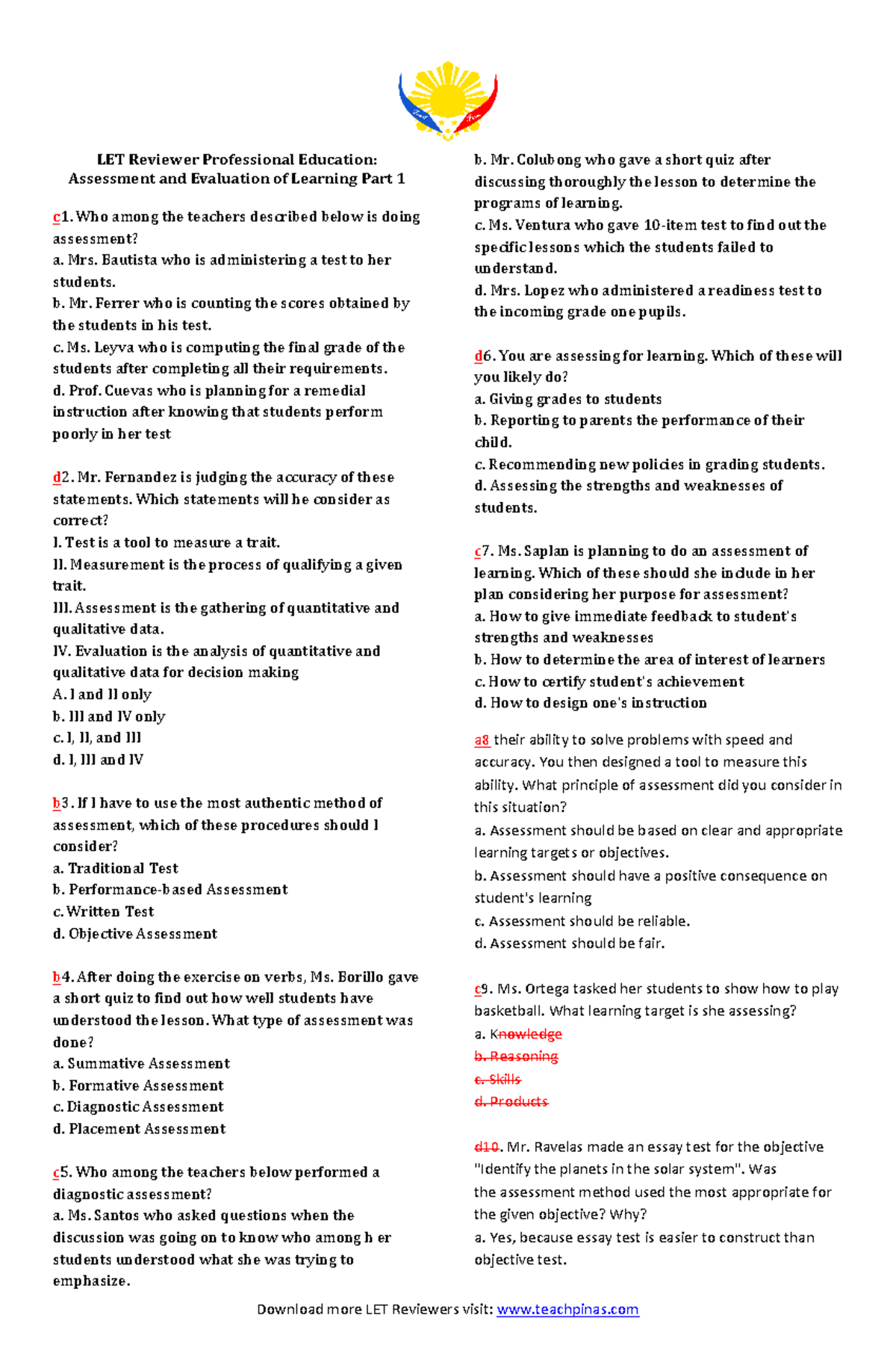 Profed assessment - just a reviewer - LET Reviewer Professional ...