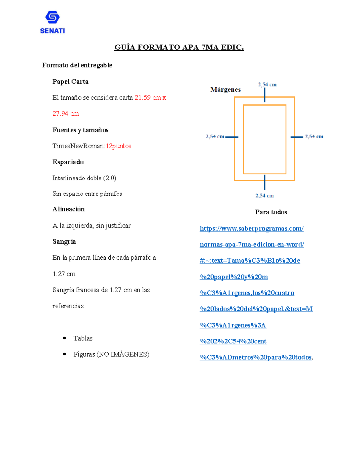 Formato APA - GUÍA FORMATO APA 7MA EDIC. Formato del entregable Papel ...