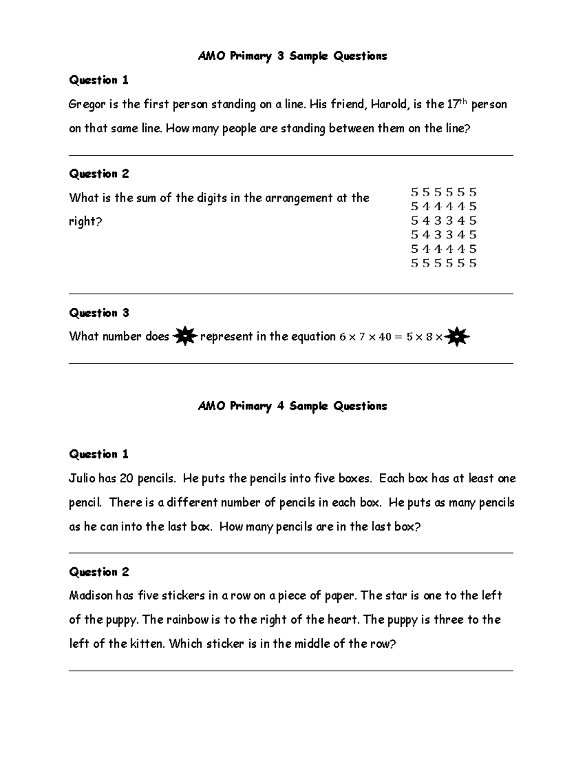 Sample-Problems - good for practice - AMO Primary 3 Sample Questions ...