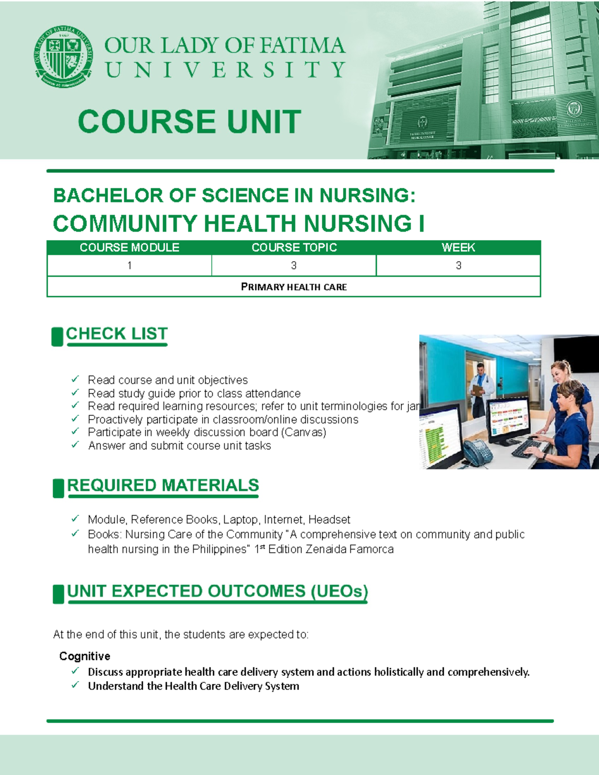 CHN211 Week 3 WORD Primary Health Care - BACHELOR OF SCIENCE IN NURSING ...