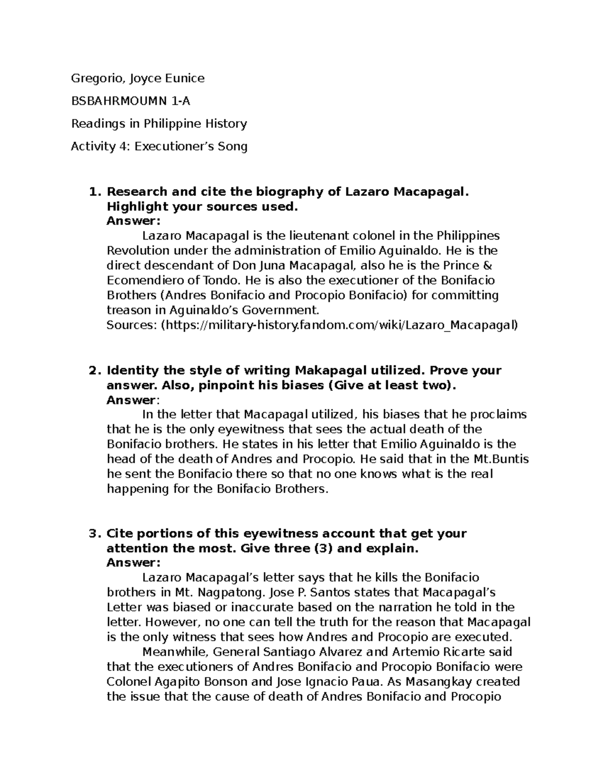 Gregorio, Joyce Eunice Executioner's Song - Gregorio, Joyce Eunice ...