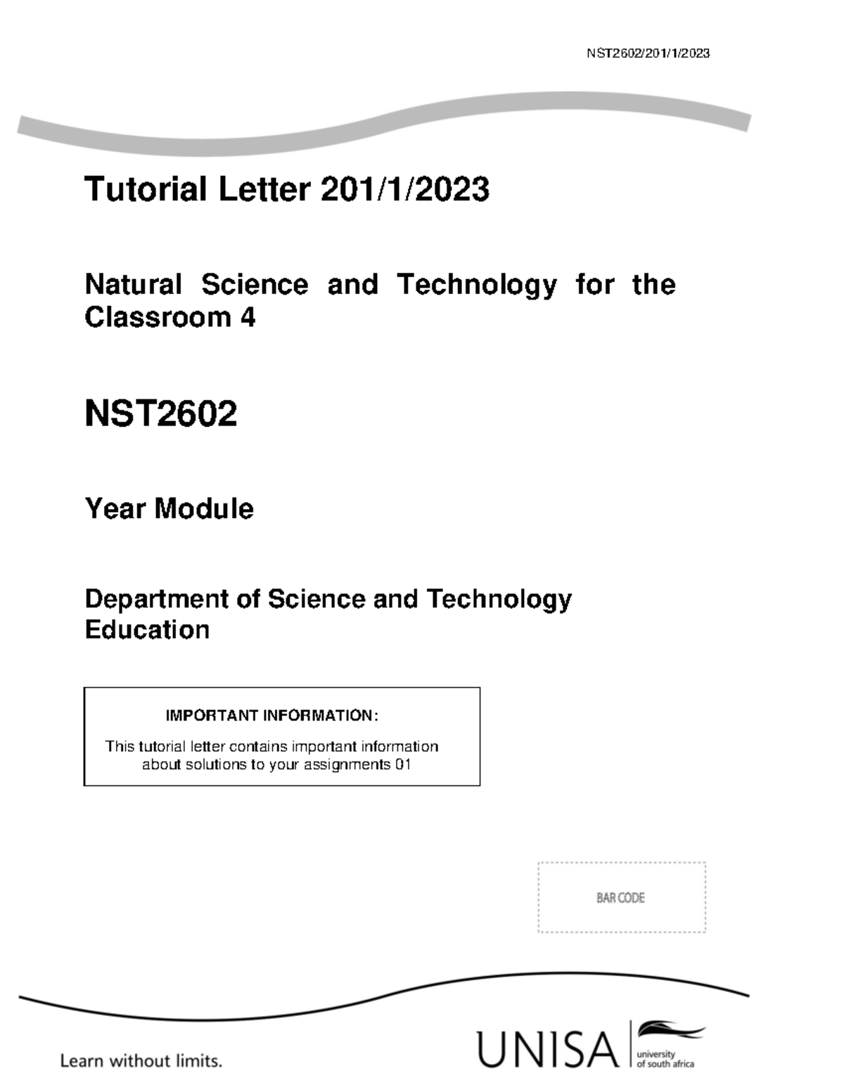 NST2602 memo for all assignments - NST2602/ 2 01/ 1 / 2023 Tutorial ...