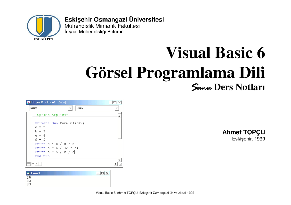 Visual Basic 6 Görsel Programlama Dili - İnsanlar aralarında anla ...