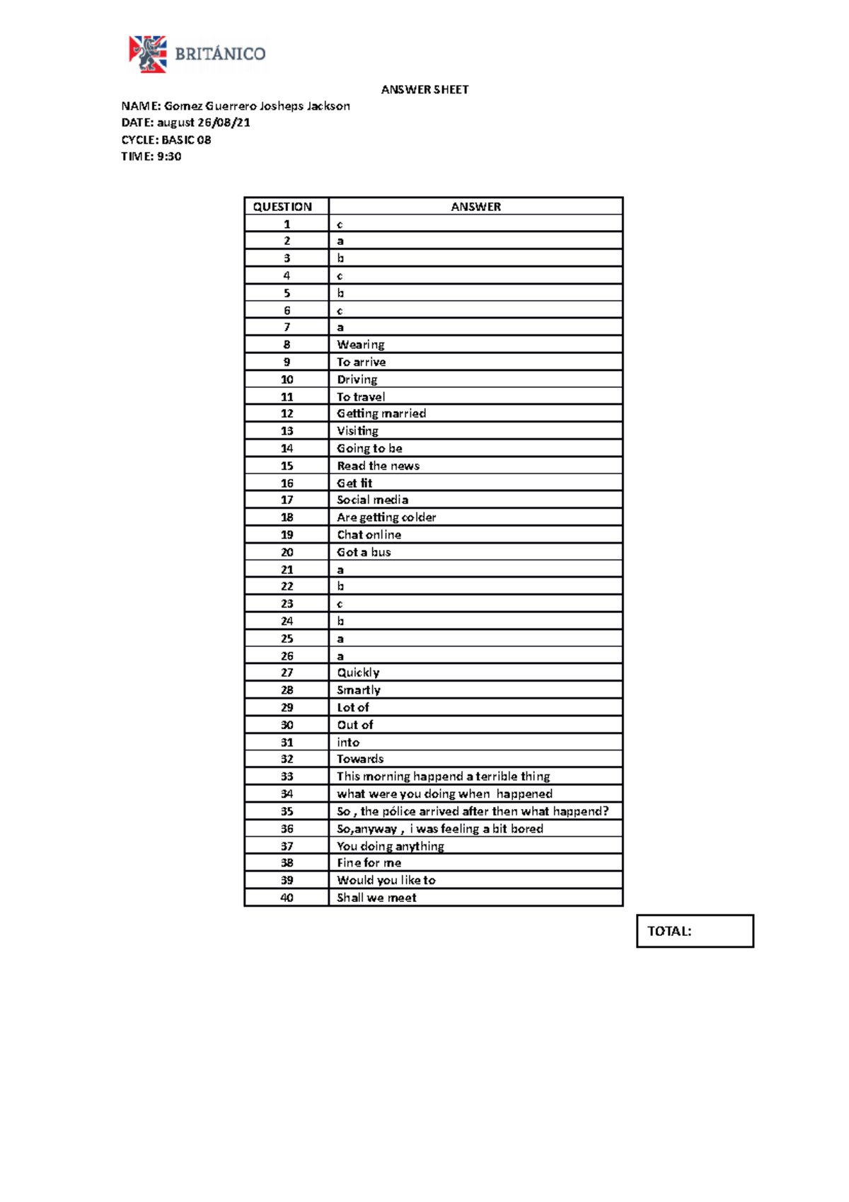 Answer Sheet Navigate Courses okryyyyyyyyyyyyyyyyyyyyyyyyyyyyyyy - ANSWER SHEET NAME: Gomez ...