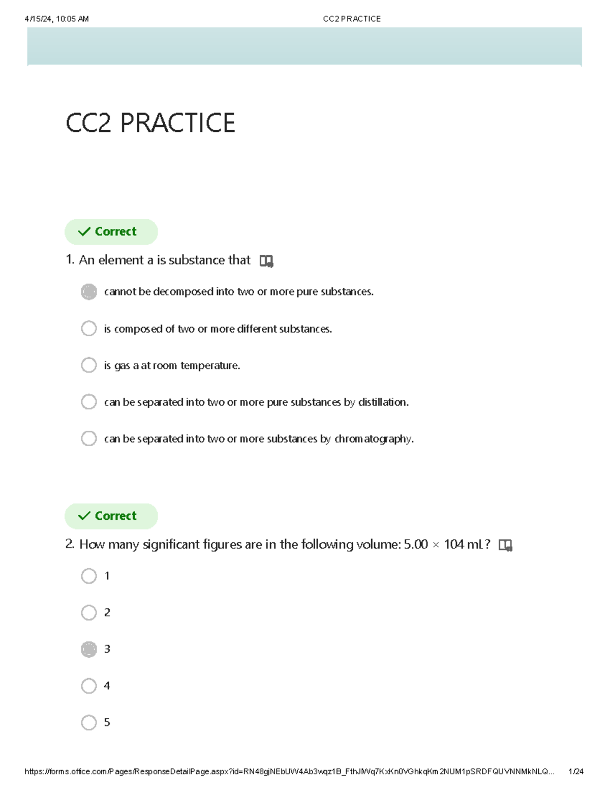 CC2 - Chemistry - - Studocu