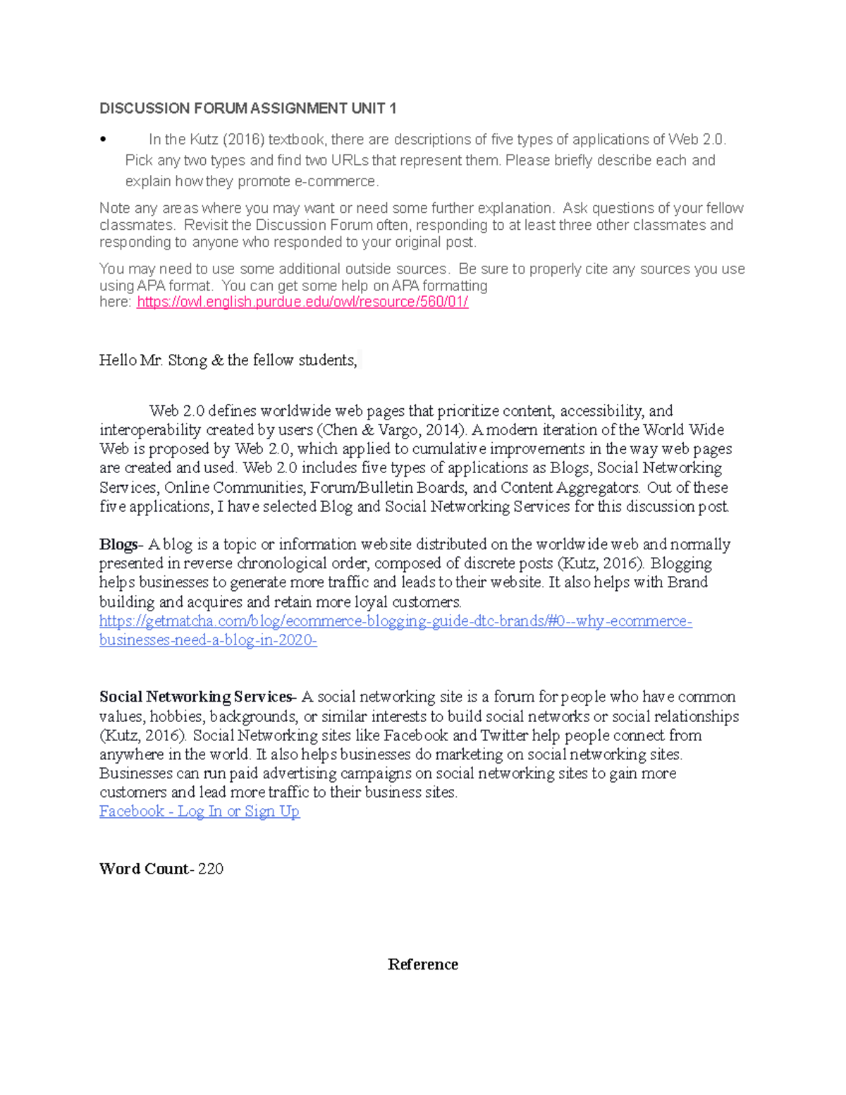 Unit 1. Discussion Forum - DISCUSSION FORUM ASSIGNMENT UNIT 1 In the ...