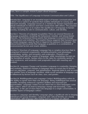 Research paper about the English language - Introduction Brief history ...