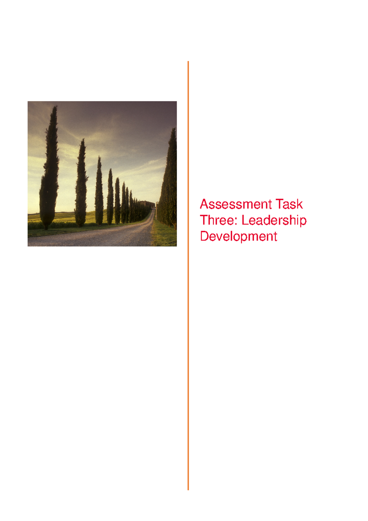 Assessment Task Three Leadership Development - Assessment Task Three ...
