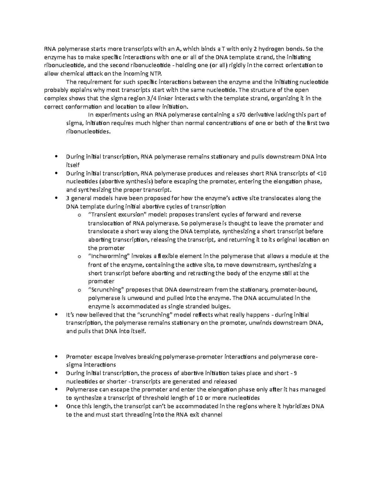 Molecular Biology Ch. 13 pt 3 - RNA polymerase starts more transcripts ...