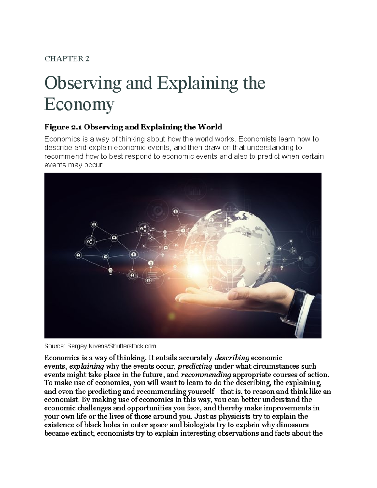 2.0 Observing and Explaining the Economy - CHAPTER 2 Observing and ...