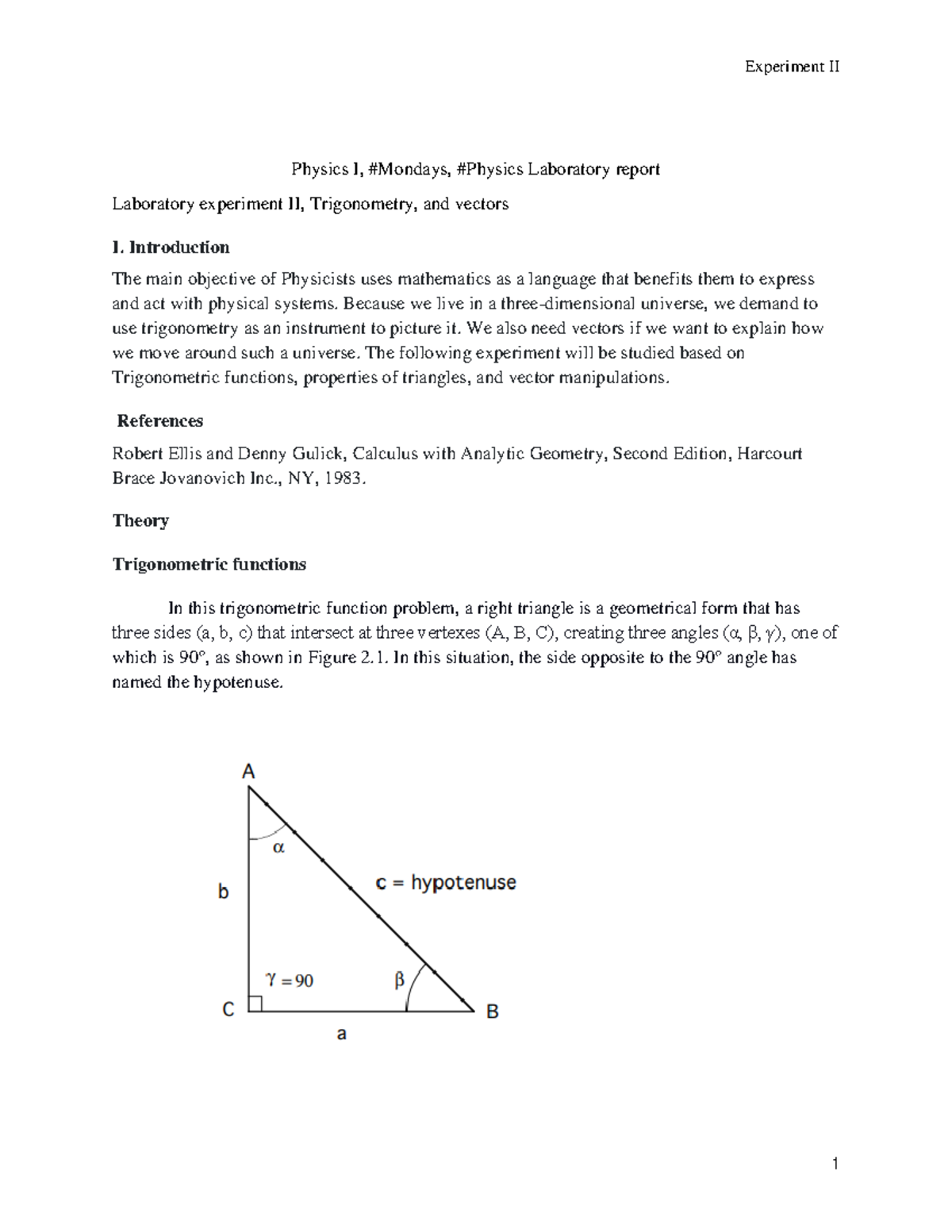 Trigonometric and vectors - Physics I, #Mondays, #Physics Laboratory ...