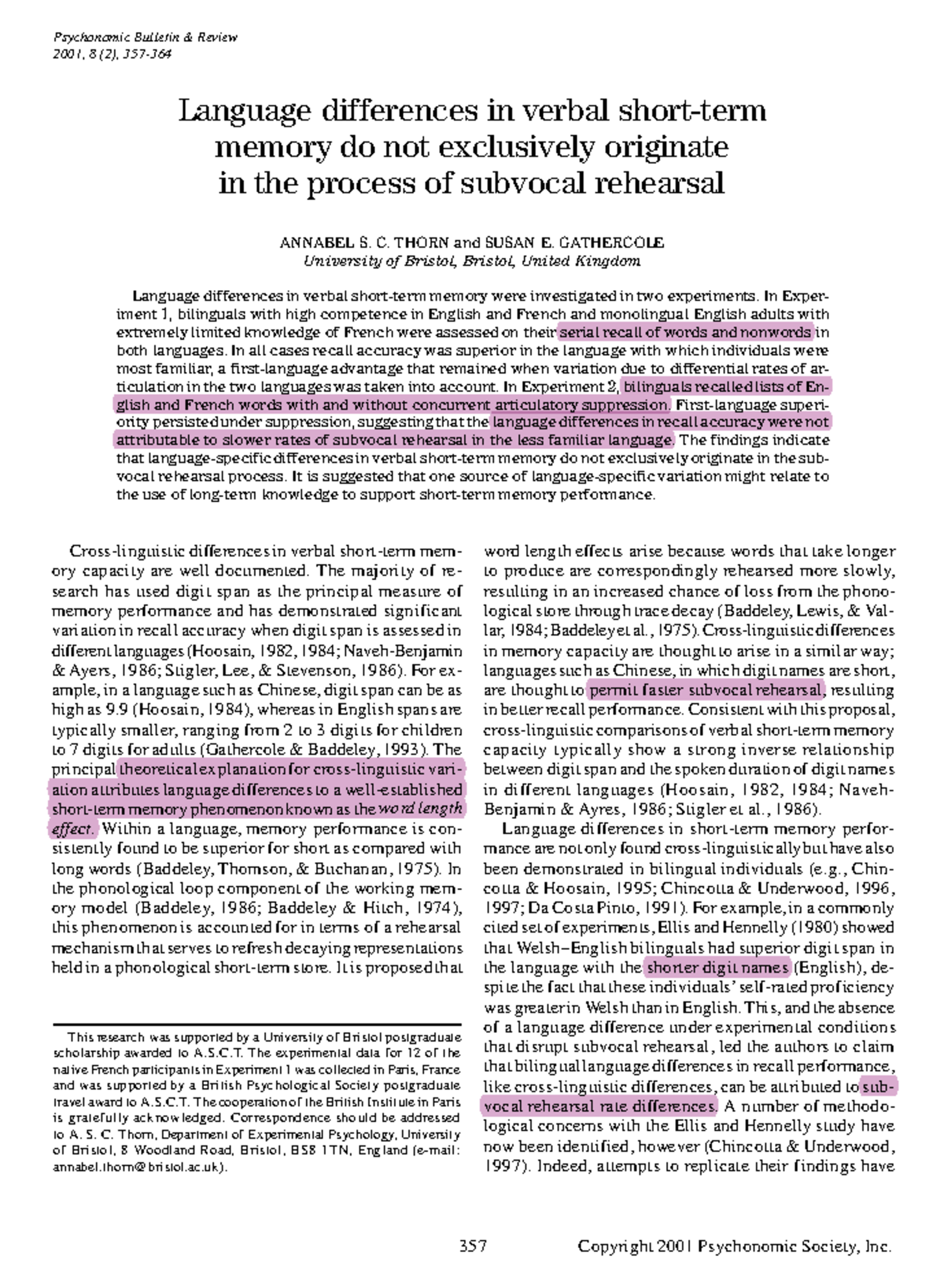Thorn-Gathercole 2001 Article Language Differences In Verbal Sho ...