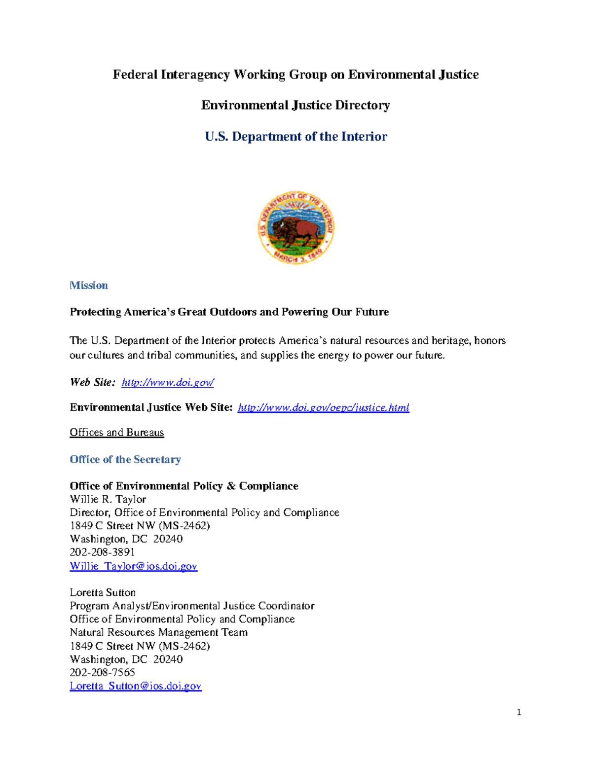 Federal Interagency Working Group on Environmental Justice ...