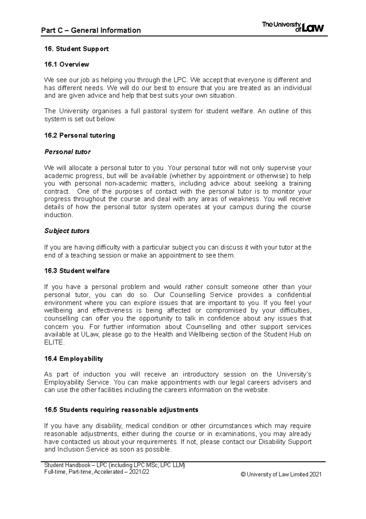 16. Student Support - 16. Student Support 16 Overview We see our job as ...